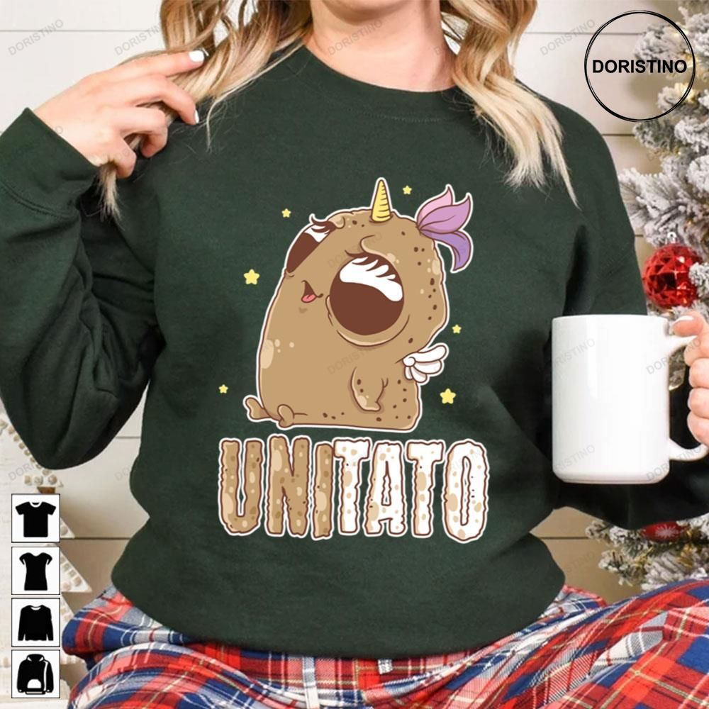 Unitato Potato Kawaii Unicorn Magical Horse Horn Potato Awesome Shirts